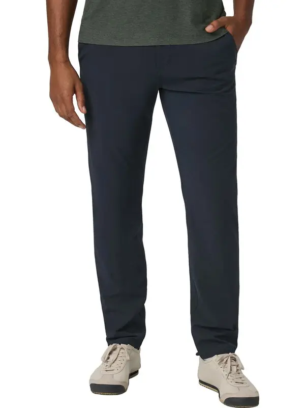 Vuori Aim Trouser Athletic Slim Fit - Navy Linen Texture