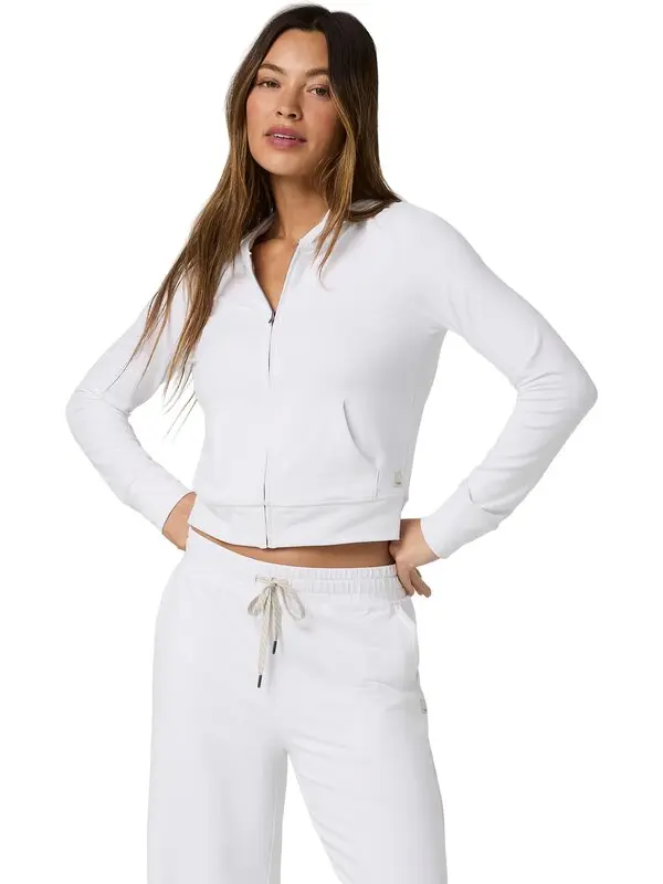 Vuori Halo Mini Full Zip Hoodie - White