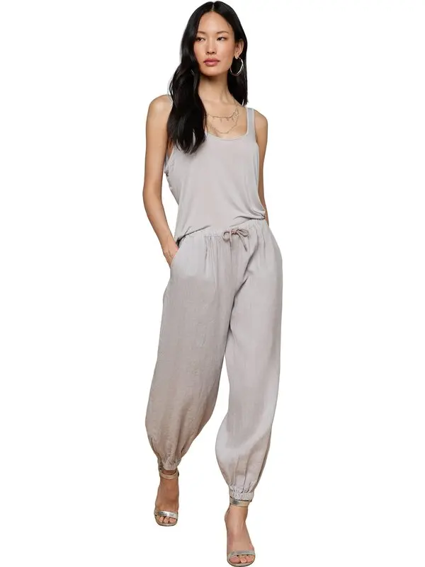 L'Agence Mariko Linen Jogger - Light Pewter