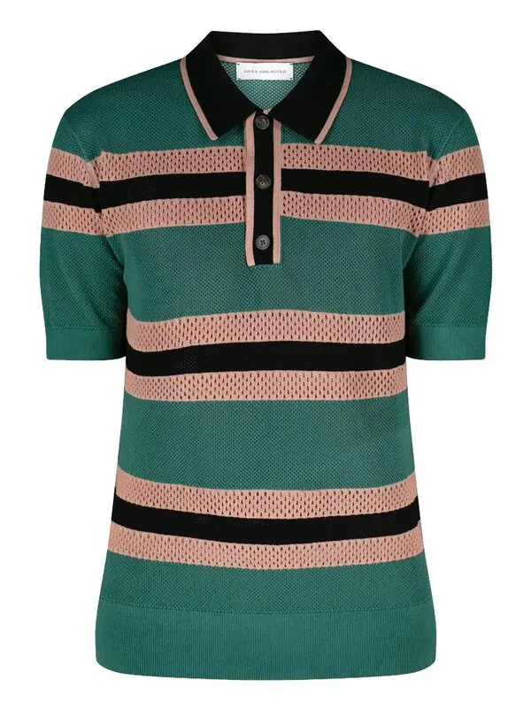Dries Van Noten Mercy Stripe Polo Pine - Multi