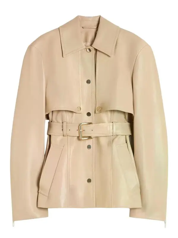 Sportmax Leather Jacket - Neutrals