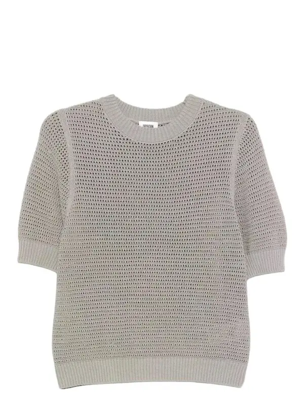 DRYKORN Sanidy Open-knit Short Sleeve T-shirt - Grey