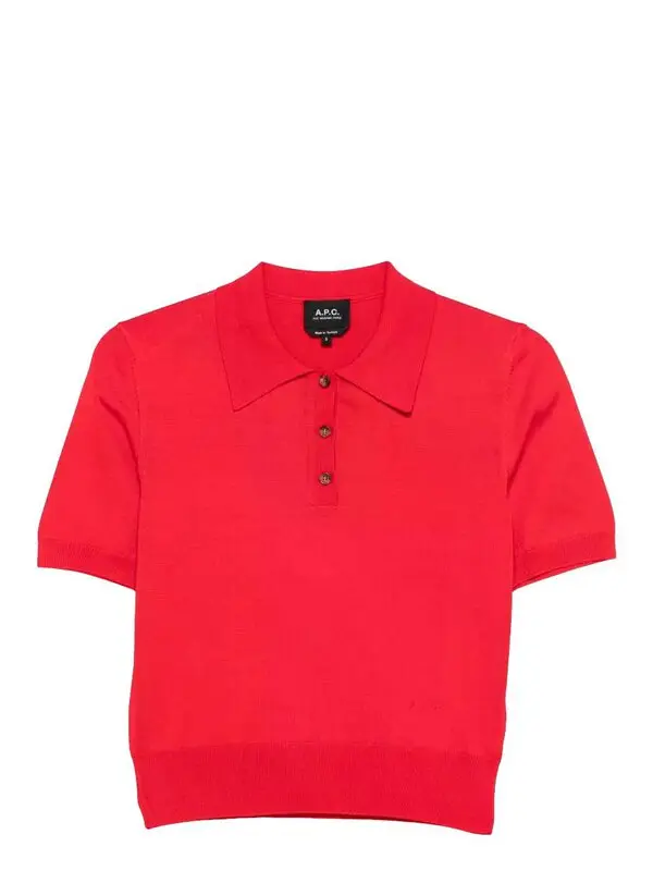 A.p.c. Button Short-sleeve Polo Shirt - Red