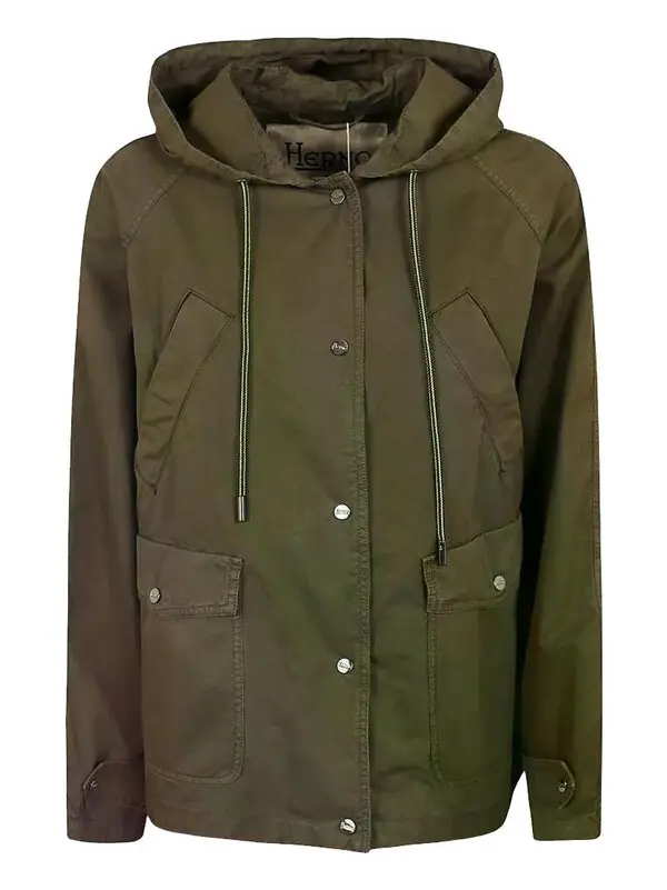 Herno Hooded Buttoned Jacket - Green