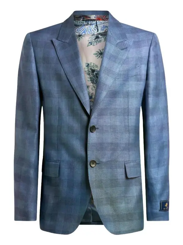 Etro Checked Blazer - Blue