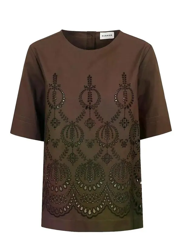 P.a.r.o.s.h Cannes Openwork-detail Top - Brown