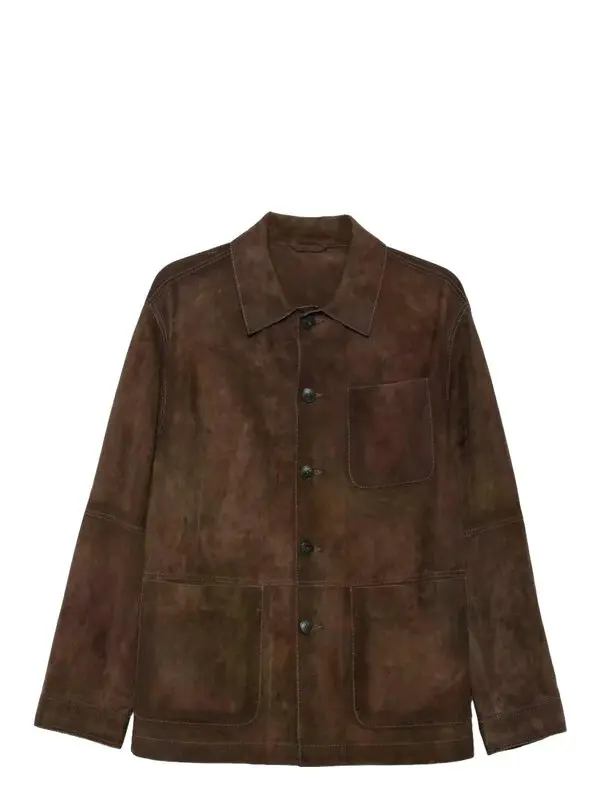 LEATHER AUTHORITY Elliott Pocket Leather Jacket - Brown