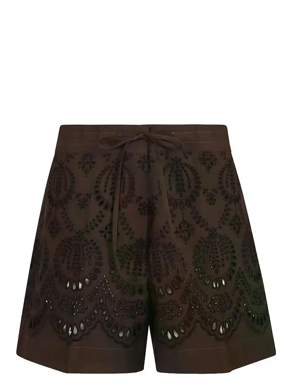 P.a.r.o.s.h Cannes Embroidered Shorts - Brown