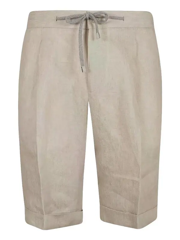 BARBA NAPOLI Drawstring Turn-up Shorts - Neutrals
