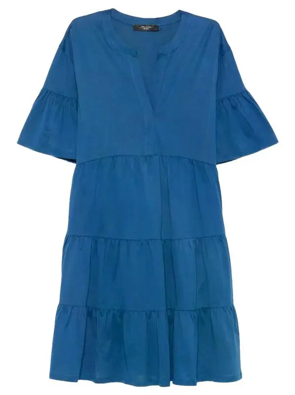 Max Mara V-neck Mini Dress - Blue