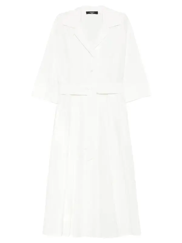 Max Mara Belted Midi Shirt Dress - White