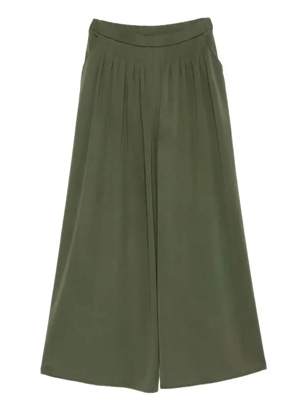 Max Mara Pleated Palazzo Pants - Green