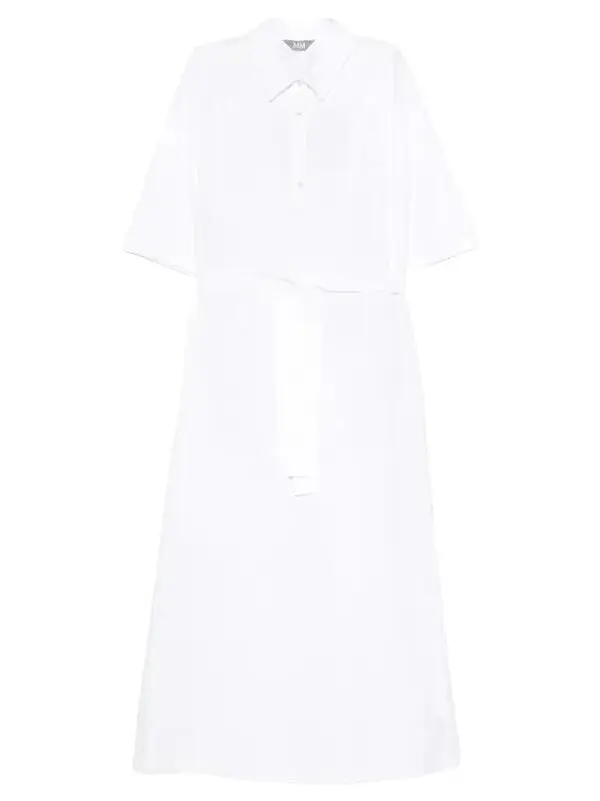 Max Mara Polo-collar Maxi Dress - White