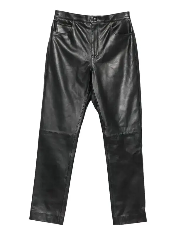 TWINSET Leather Trousers - Black