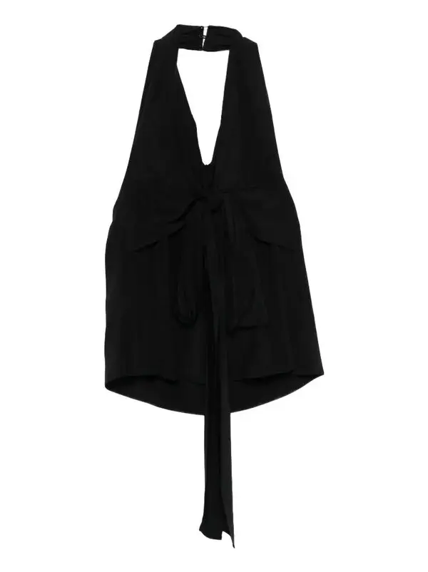 ELEH Tie-front Sleeveless Top - Black