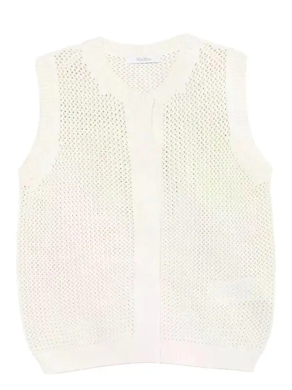 Max Mara Knitted Sleeveless Cardigan - Neutrals