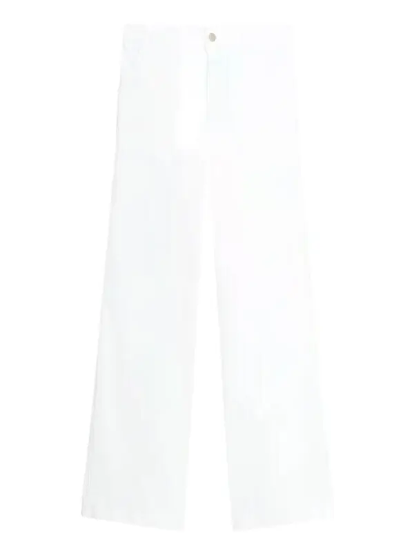 Closed Wide Leg Patch Pocket Jeans - White