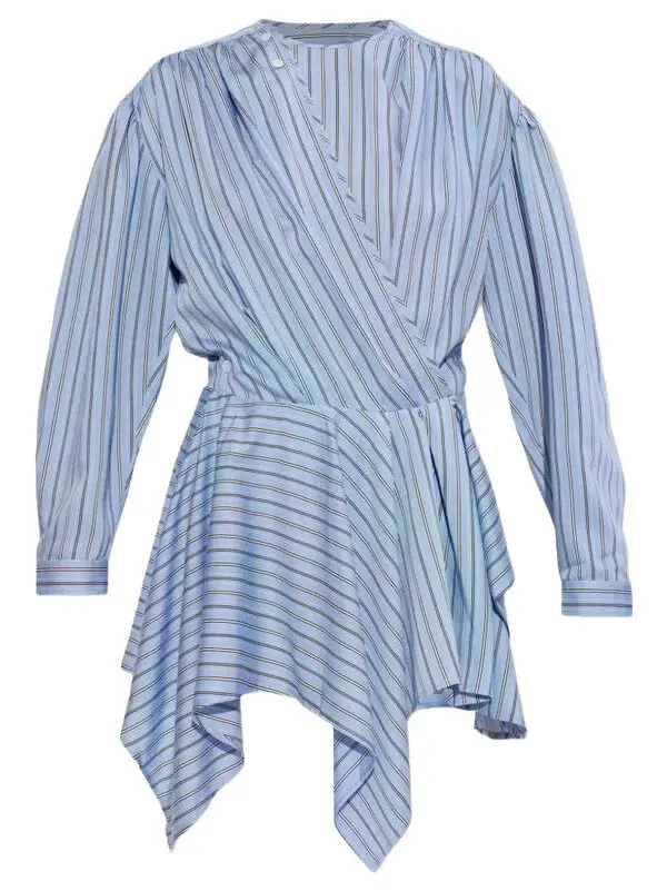 IRO PARIS Utenia Striped Asymmetric Dress - Blue