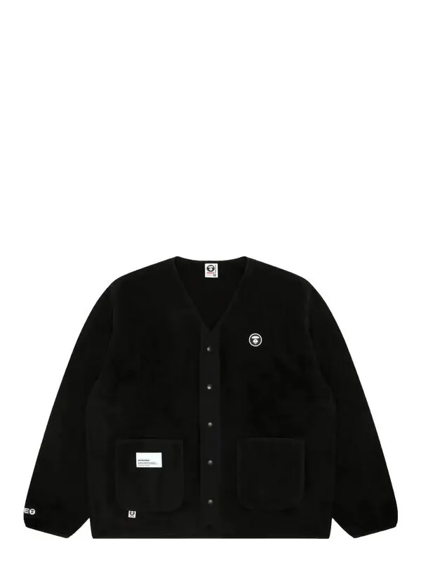 AAPE BY *A BATHING APE Moonface-patch Pocket Cardigan - Black