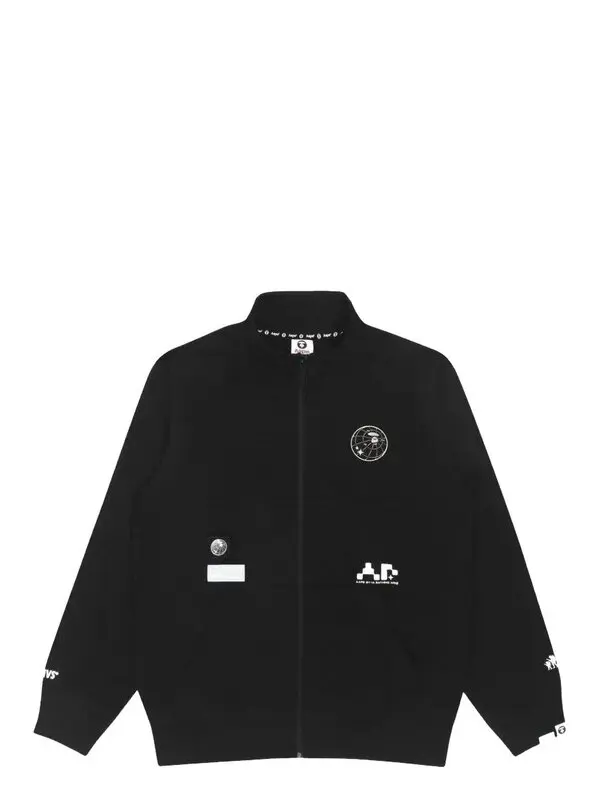 AAPE BY *A BATHING APE Logo Zip-up Sweater - Black