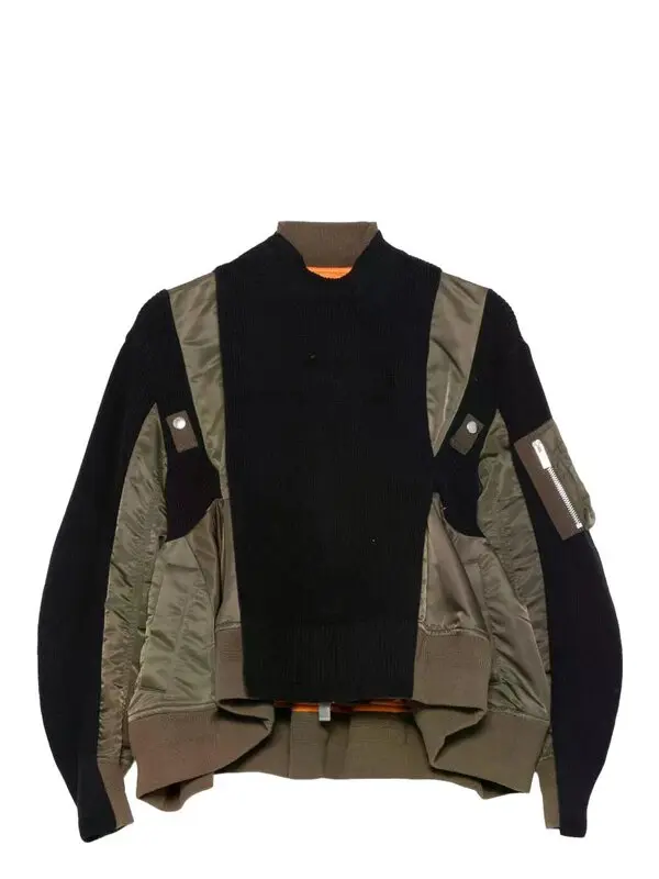 Sacai Paneled Zip Jacket - Black
