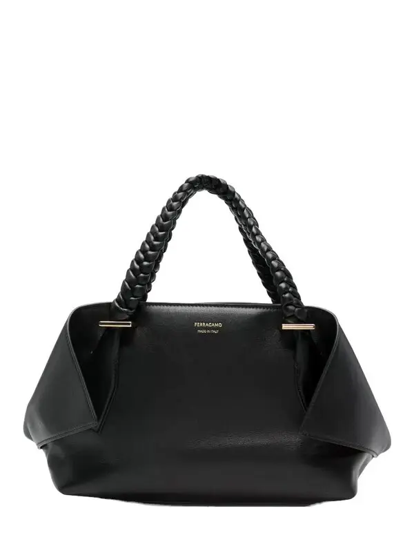 FERRAGAMO Small Scarf Tote Bag - Black