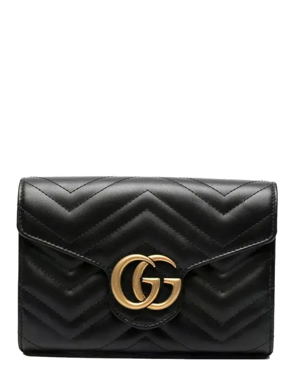 Gucci Mini Chevron-pattern Clutch - Black