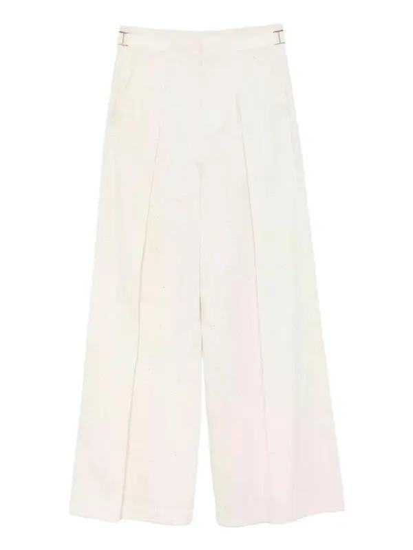ERMANNO FIRENZE Pleated Striped Trousers - Neutrals