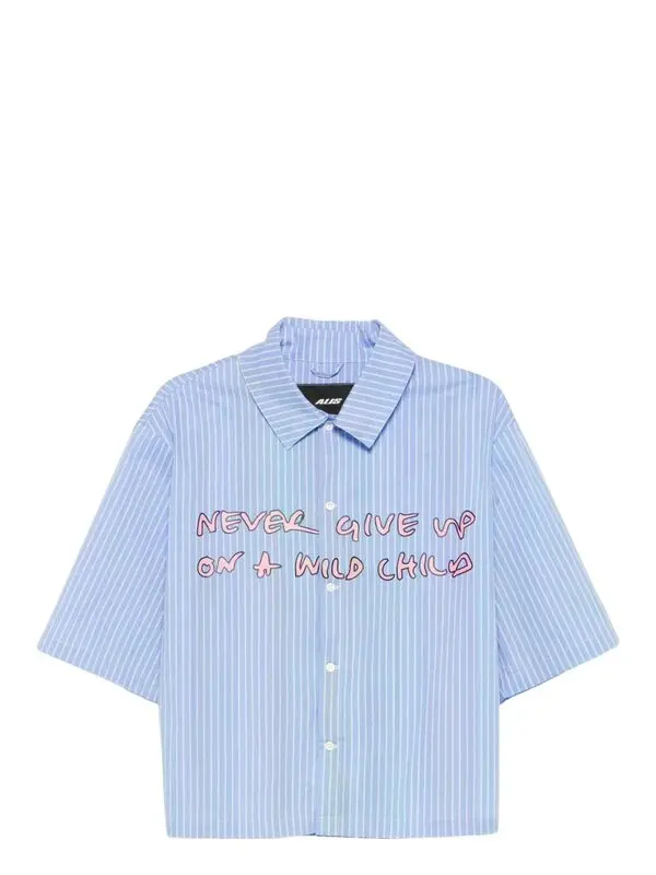 ALIS Striped Short Sleeve Shirt - Blue