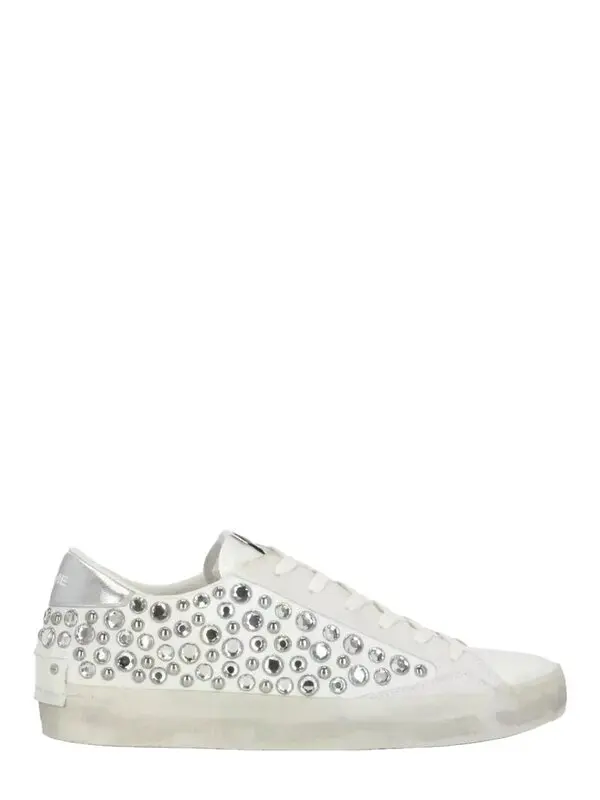CRIME LONDON Crystal-embellished Sneakers - White