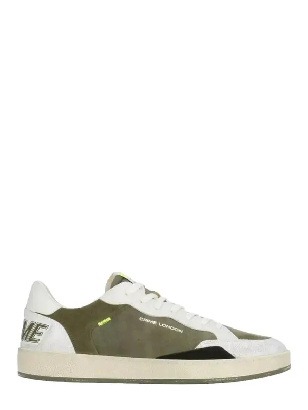 CRIME LONDON Logo-detail Leather Sneakers - Green