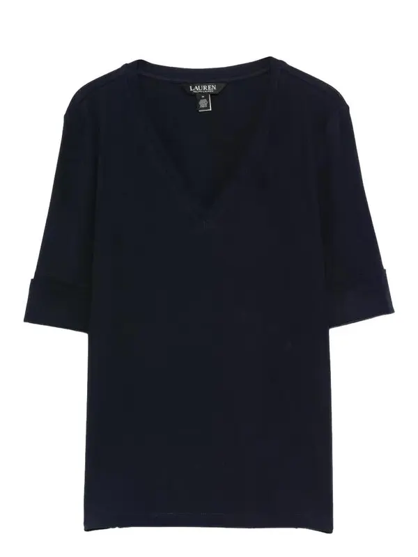 Ralph Lauren Cuffed V-neck T-shirt - Blue