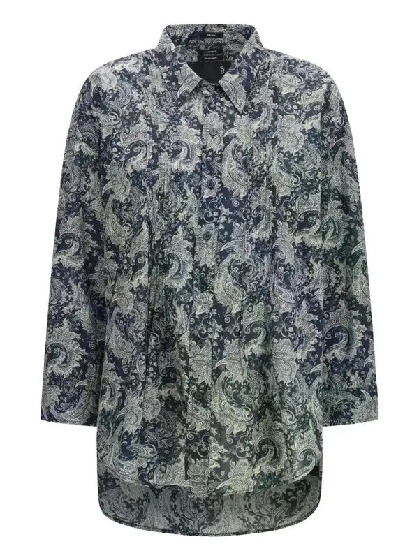 R13 Pintuck Paisley-print Shirt - Blue