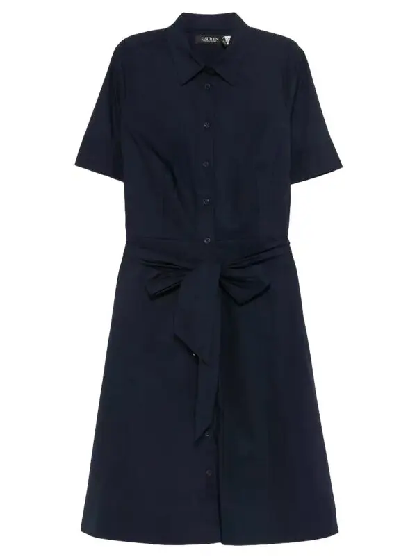 Ralph Lauren Tie-waist Shirt Midi Dress - Blue
