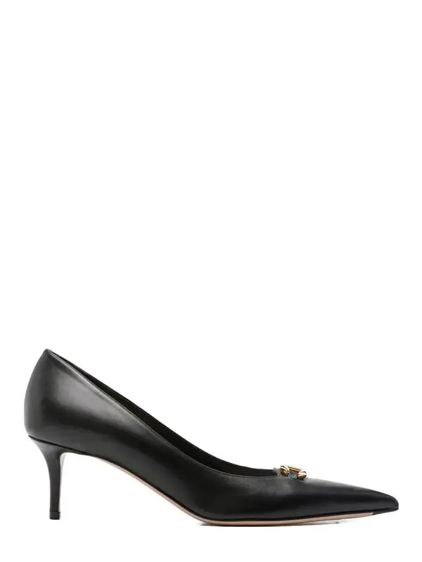 Valentino Garavani Vlogo Leather Pumps - Black
