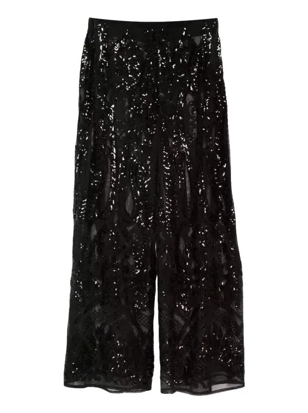 Norma Kamali Embellished Palazzo Pants - Black