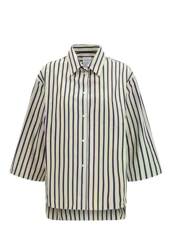 SARA ROKA Striped Pocket Shirt - Neutrals