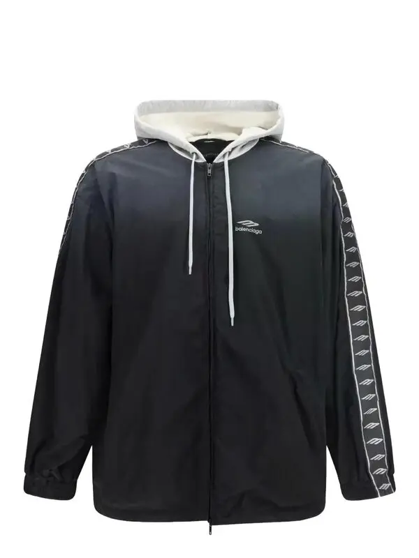 Balenciaga Logo-detail Hooded Jacket - Black