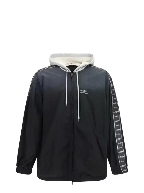 Balenciaga Logo-detail Hooded Jacket - Black