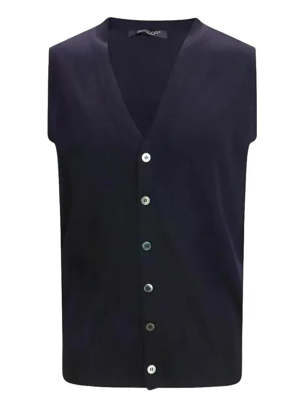 ARAGONA V-neck Sleeveless Cardigan - Blue