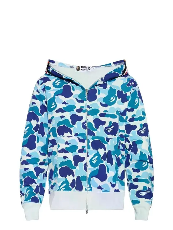 A BATHING APE Camouflage-print Hoodie - Blue