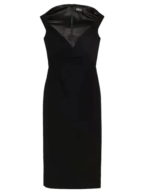Solace London Monica V-neck Midi Dress - Black