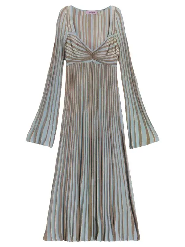 MARGHERITA MACCAPANI Striped Long-sleeve Dress - Blue