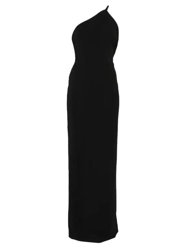 Solace London Alexandra Asymmetric-strap Maxi Dress - Black