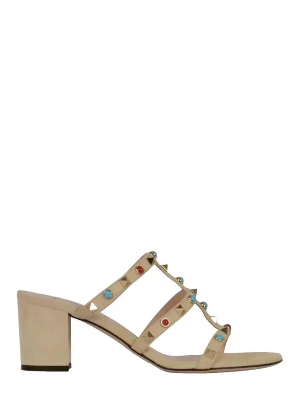 Valentino Garavani Stud-embellished Strappy Heeled Sandals - Neutrals