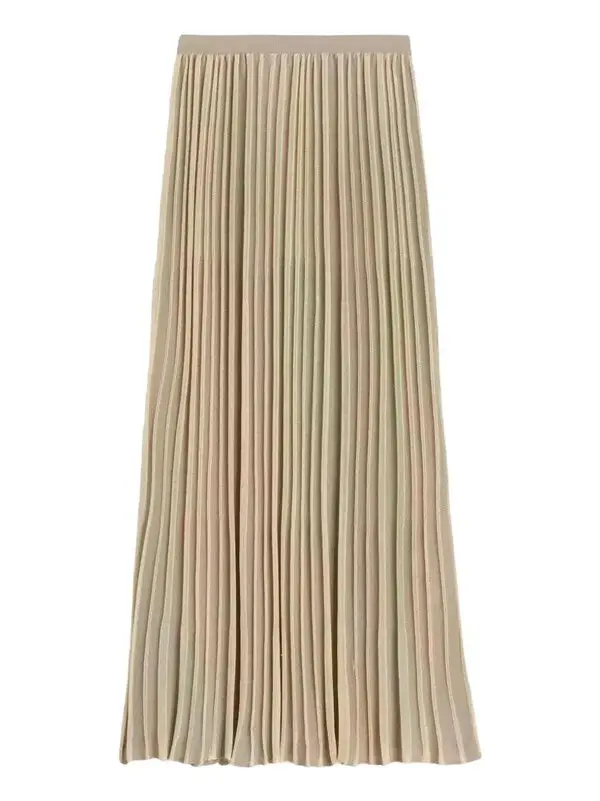 MARGHERITA MACCAPANI Pleated Terry Skirt - Neutrals