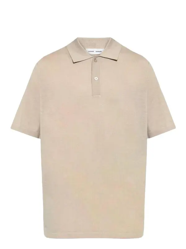 SAMSOE SAMSOE Wool Polo Shirt - Neutrals