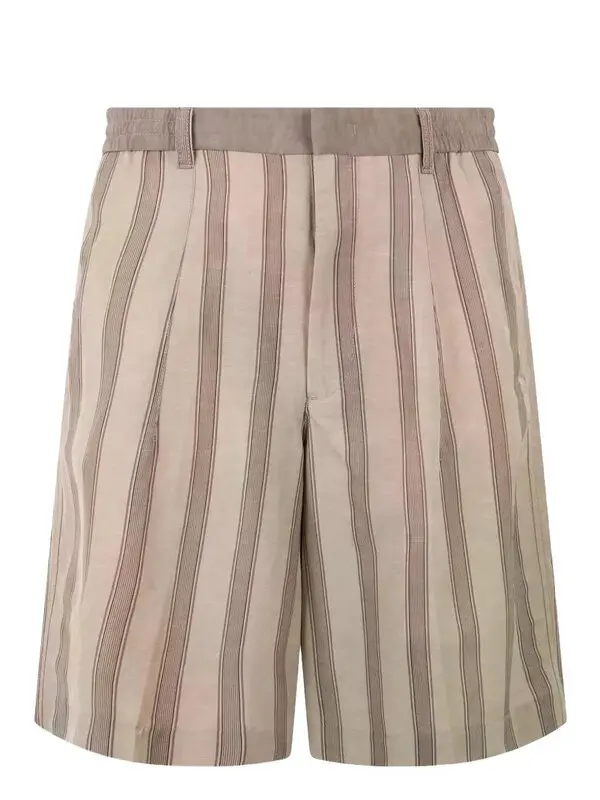 Emporio Armani Striped Drawstring Shorts - Neutrals