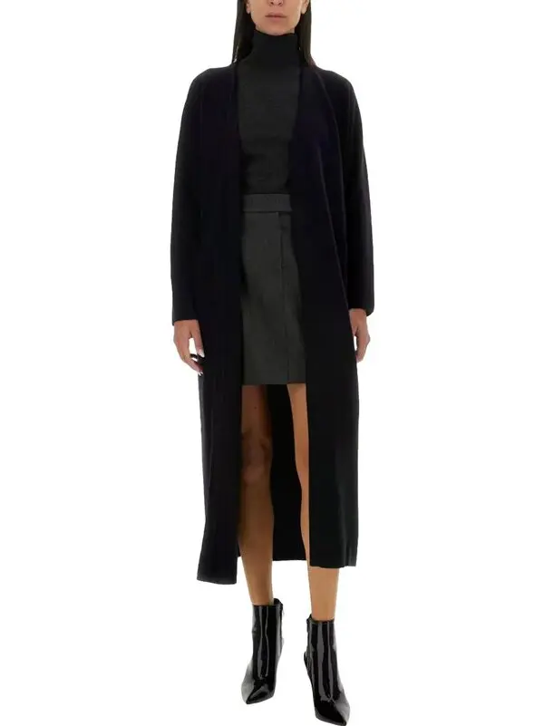 Max Mara Belted Jersey Coat - Blue