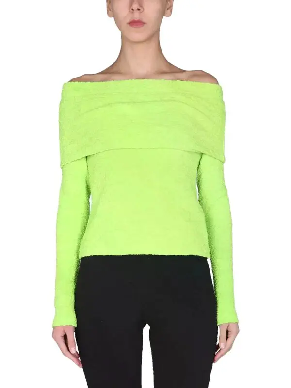MSGM Boat-neck Top - Green